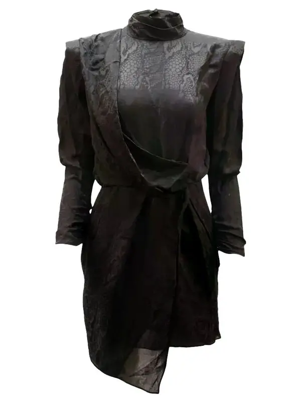 Dundas Jacquard Mini Dress - Black