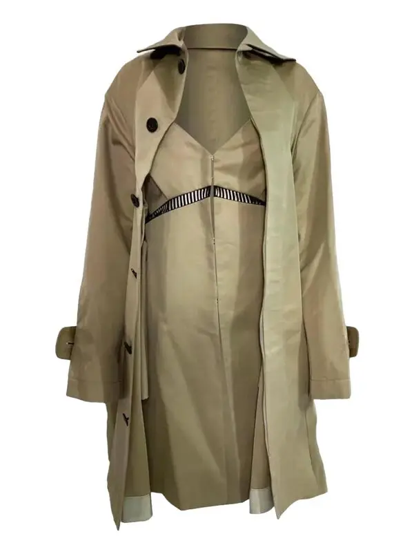 Sacai Dress Insert Trench Coat - Neutrals