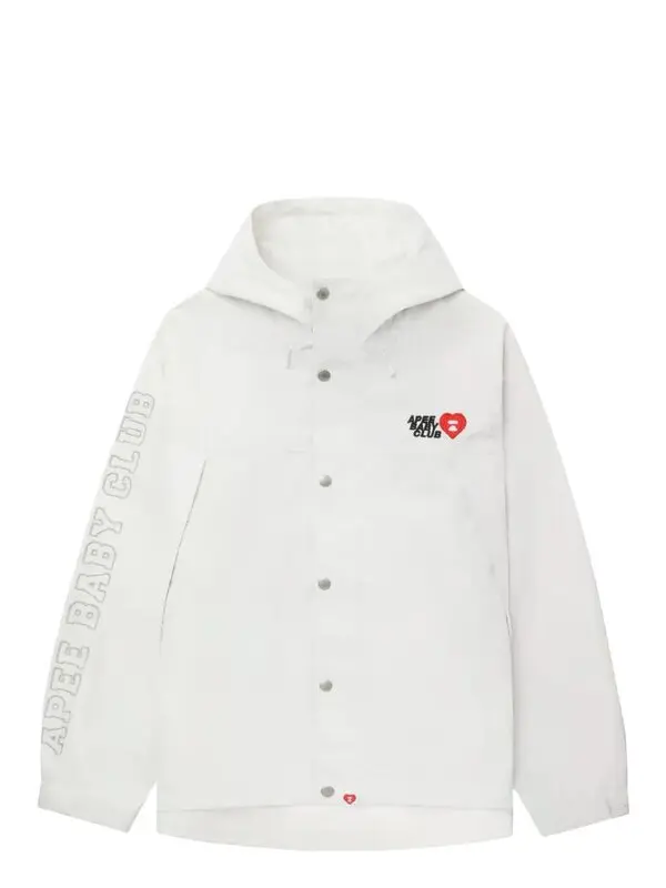 A BATHING APE Hooded Logo Jacket - Neutrals