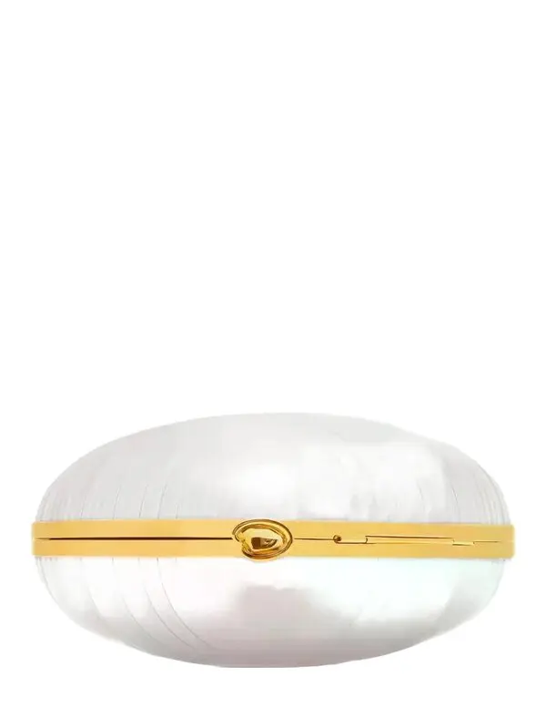 Oscar De La Renta Heart Balloon Chain Clutch Bag - Neutrals