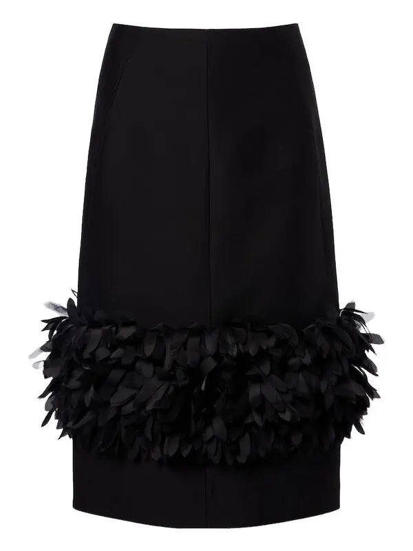 TOTEME Petal Wool And Silk Pencil Skirt - Black