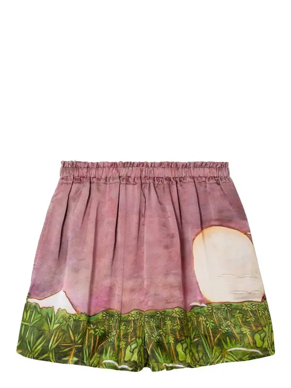 DONDE ESTEBAN La Sierra Printed Silk-satin Shorts - Multi