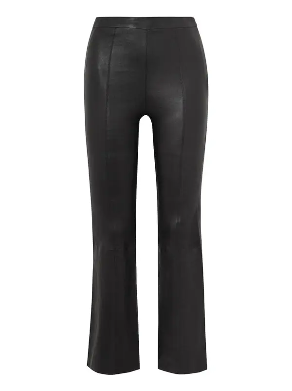 Sprwmn Paneled Leather Flared Pants - Black