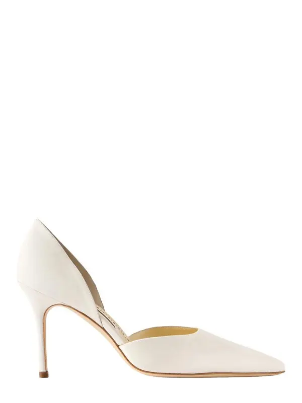 Manolo Blahnik Taylerbinu Satin Pumps - Neutrals
