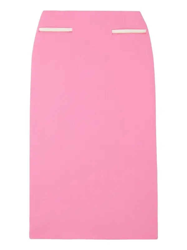 ROWEN ROSE Wool-crepe Midi Skirt - Pink