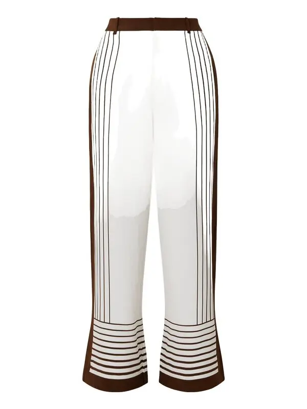 SIR. Destino Striped Silk Crepe De Chine Wide-leg Trousers - Multi