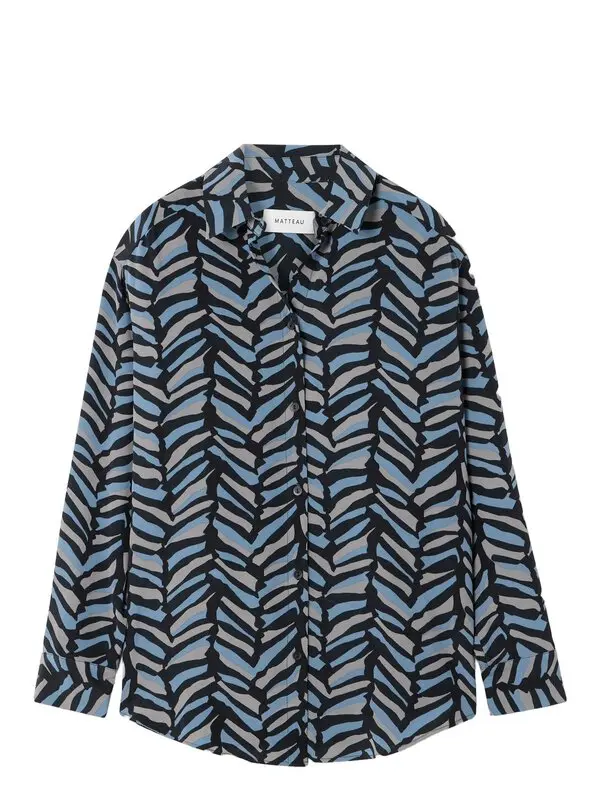 Matteau Printed Silk Crepe De Chine Shirt - Multi