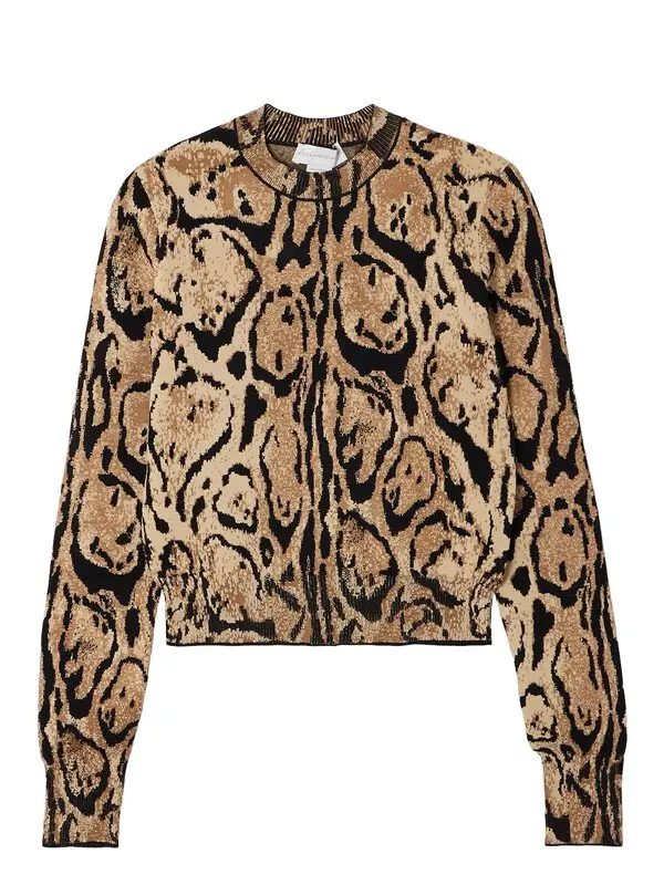 Stella McCartney Cloud Jacquard-knit Leopard Print Sweater - Multi