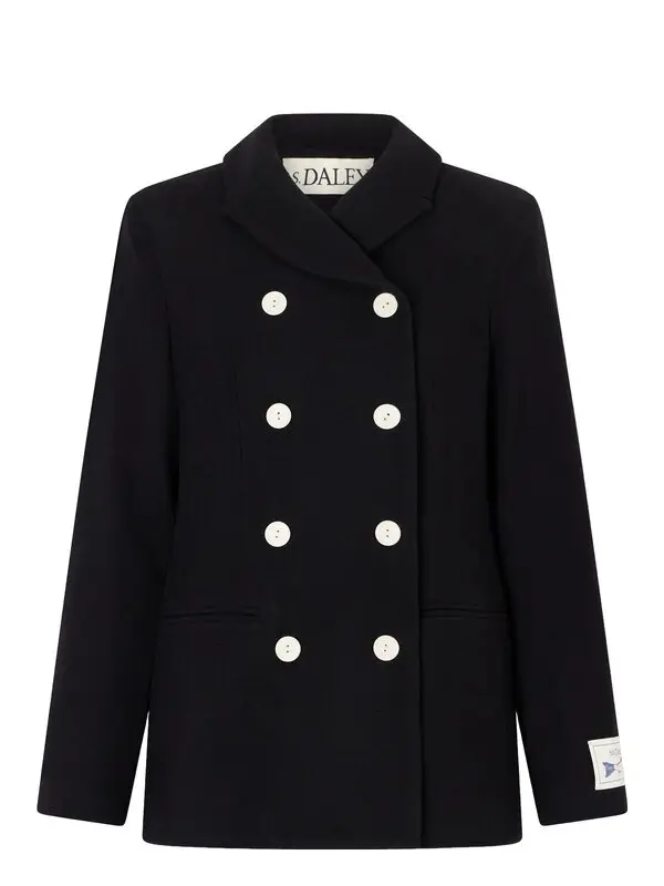 S.S.DALEY Marianne Double-breasted Wool-blend Jacket - Black