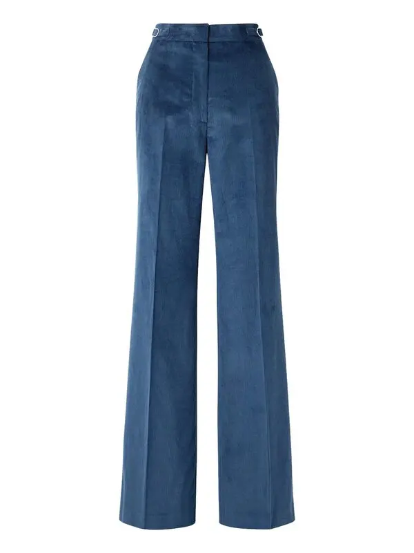Gabriela Hearst Vesta Cotton-corduroy Flared Trousers - Blue