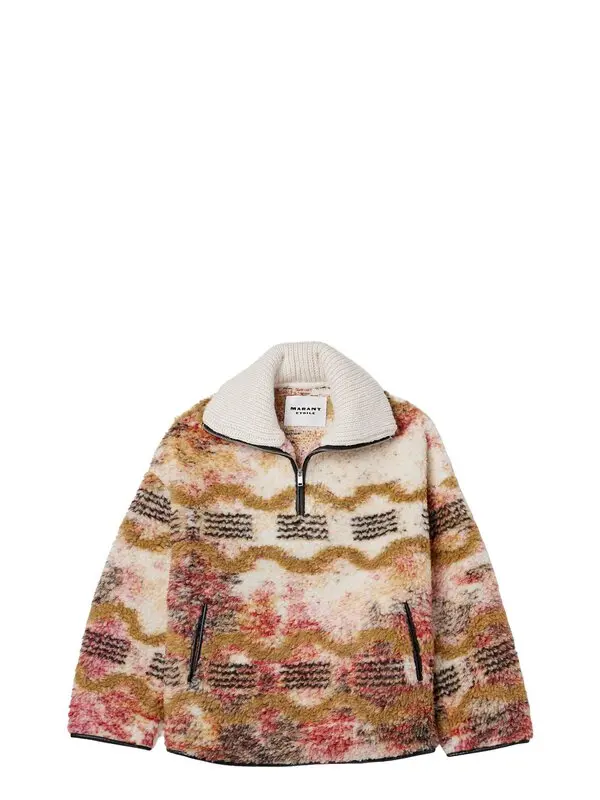 MARANT ETOILE Printed Fleece Half-zip Sweatshirt - Multi