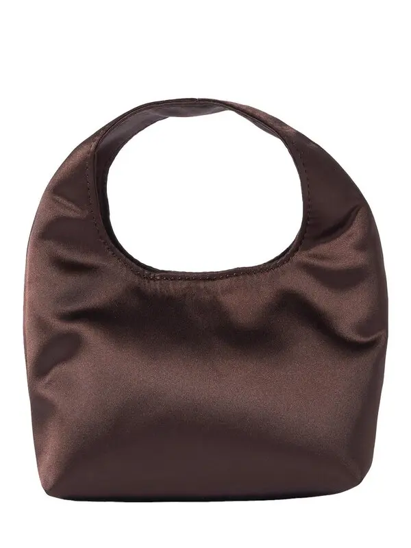 LOEFFLER RANDALL Kenzie Mini Recycled-satin Clutch - Brown