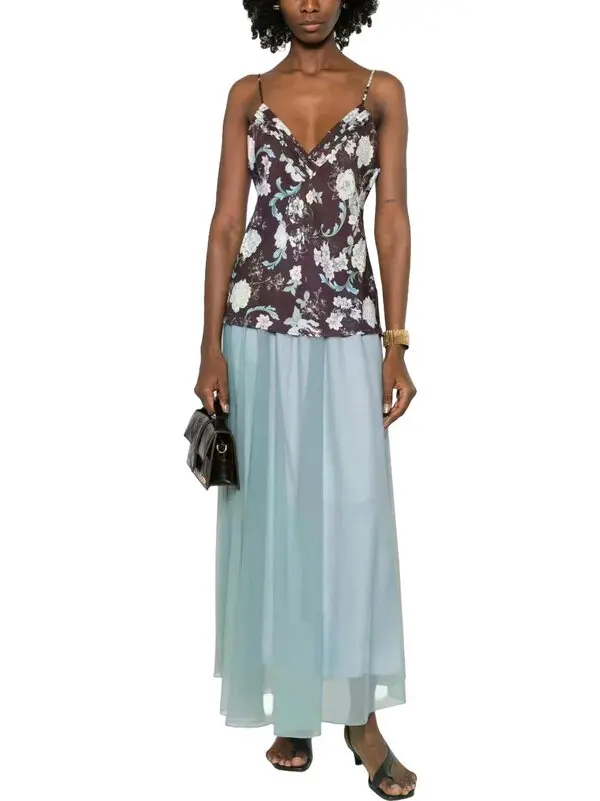 FORTE_FORTE Tiered Midi Skirt - Blue