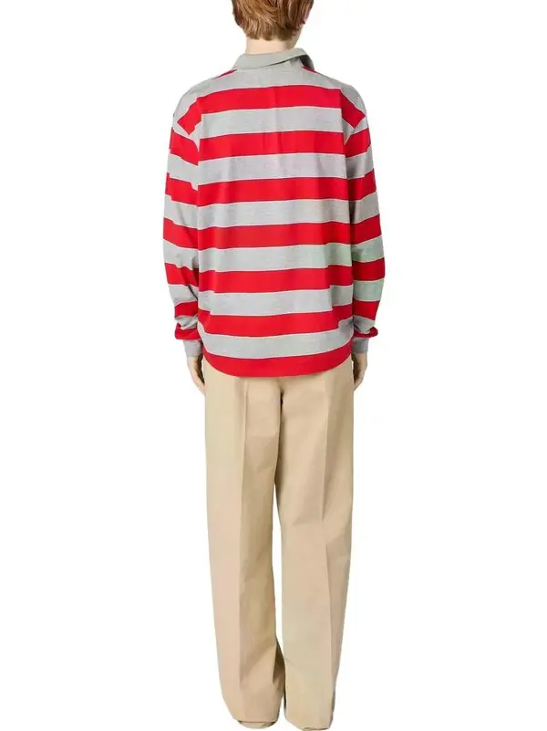 Miu Miu Striped Jersey Polo Shirt - Red
