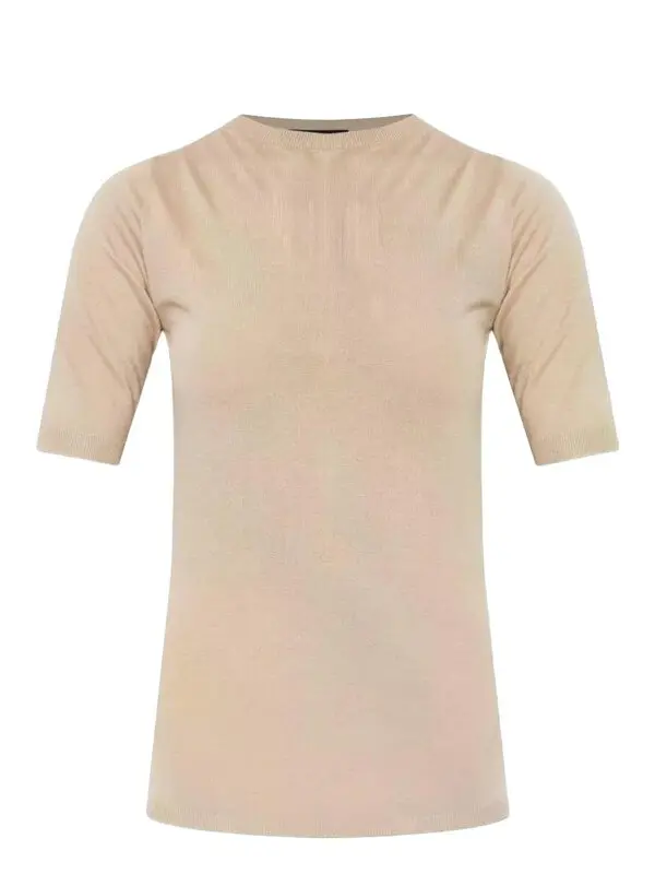 Fabiana Filippi Short-sleeve Knit Top With Ribbed Detailing - Neutrals