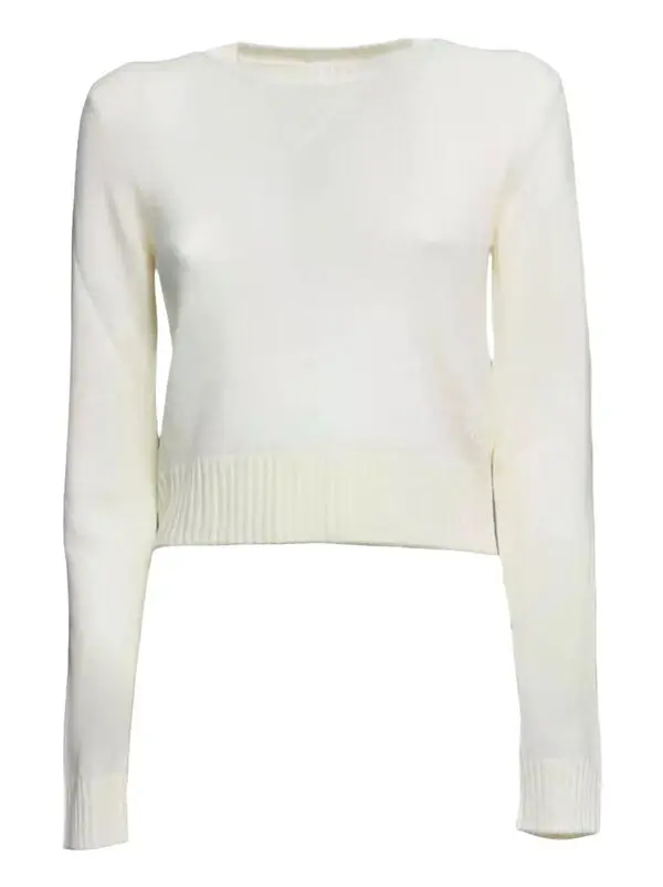 JIL SANDER Crew Neck Long Sleeved Sweater - White