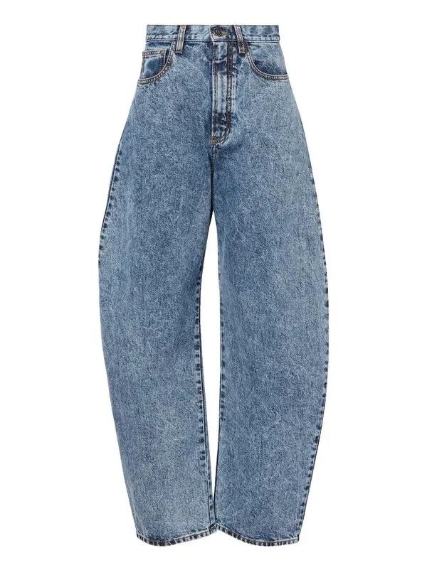 Alaïa High-rise Barrel-leg Jeans - Blue