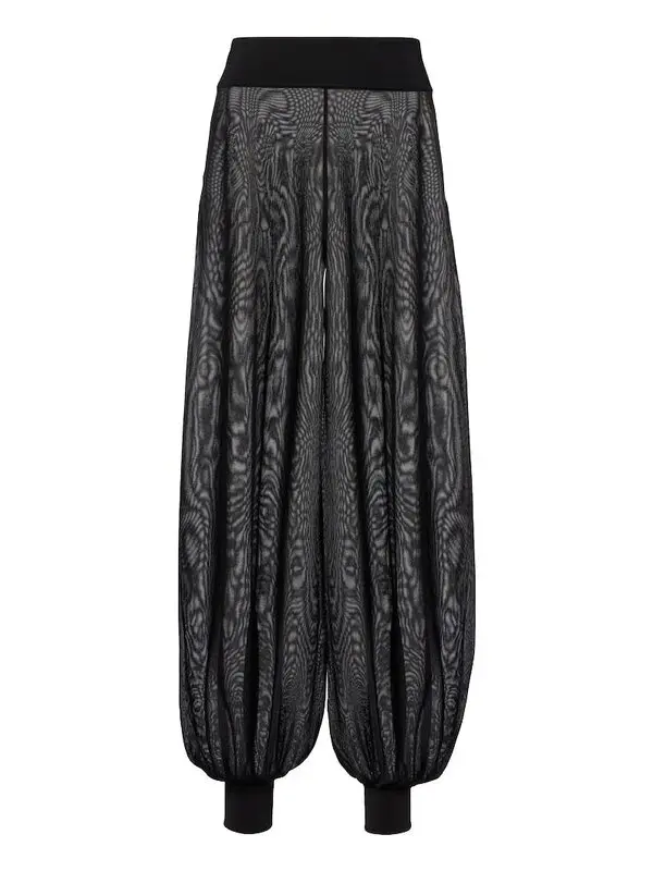 Alaïa High-rise Draped Viscose Pants - Black