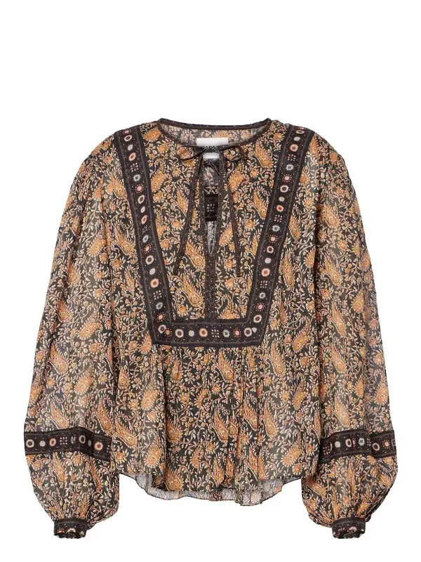 MARANT ETOILE Gayle Printed Cotton Voile Blouse - Multicoloured