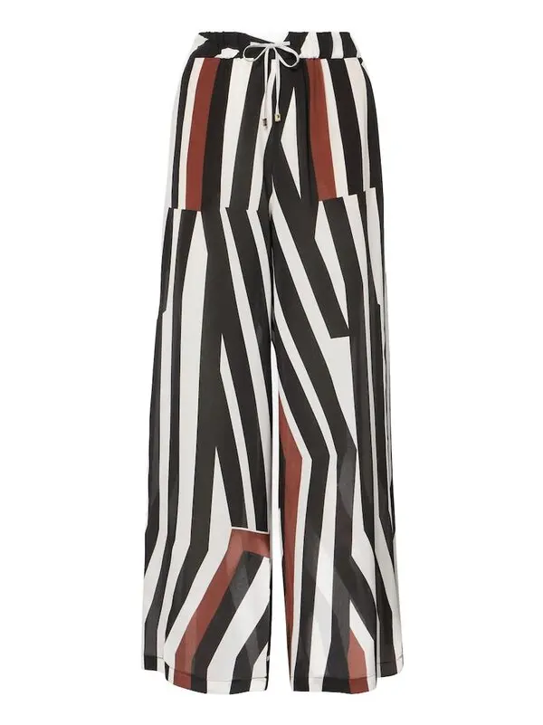Max Mara Tropea Striped Silk Wide-leg Trousers - Multicoloured