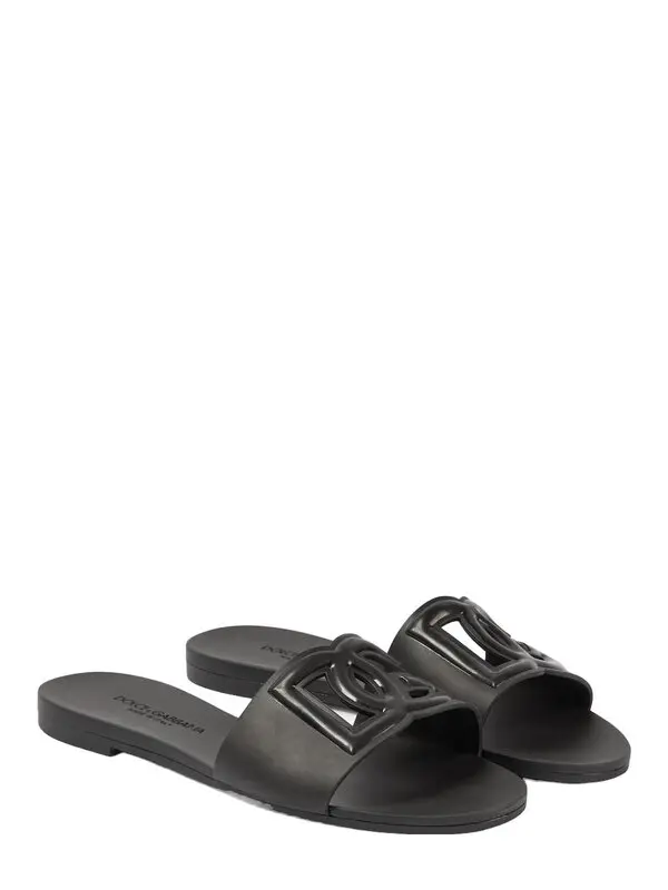 Dolce & Gabbana Dg Cutout Slides - Black