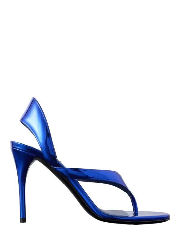 Alaïa Tong' 90 Mirrored-leather Stiletto Sandals - Blue