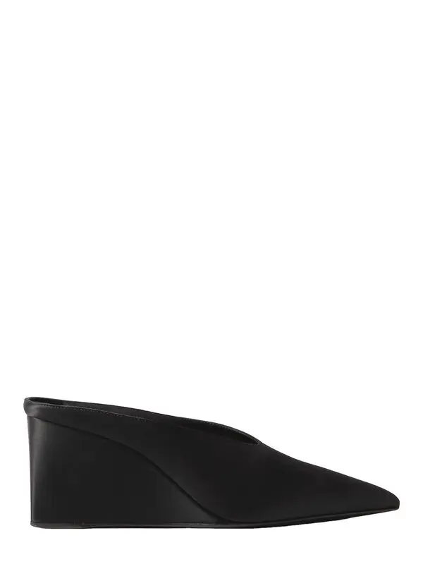 Alaïa Satin Point-toe Wedge Mules - Black