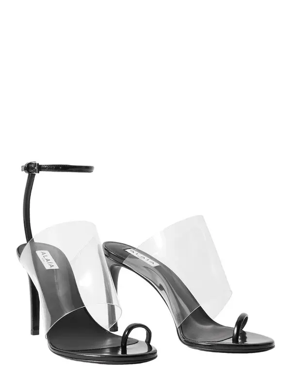 Alaïa Asymmetric Patent-leather And Pvc Stiletto Sandals - Black