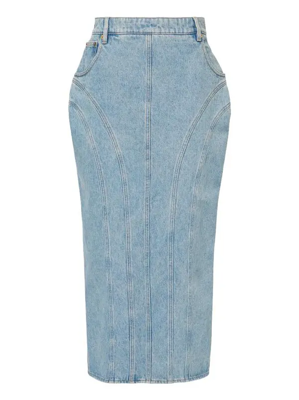 Nina Ricci Denim Midi Skirt - Blue