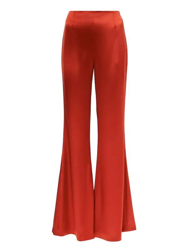 Galvan Atruvia Satin Wide-leg Pants - Red