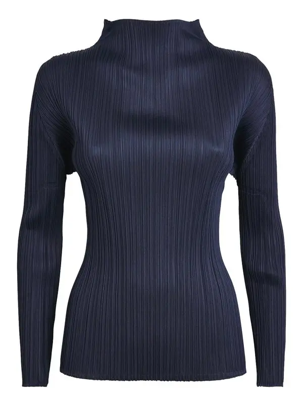 Issey Miyake Long Sleeve Top - Navy