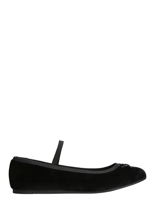 PAPOUELLI Callie Velvet Ballet Flats - Black