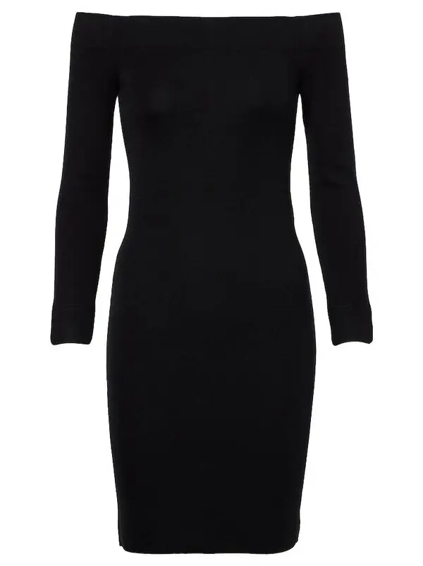 TOM FORD Off-shoulder Cashmere And Silk Blend Minidress - Black