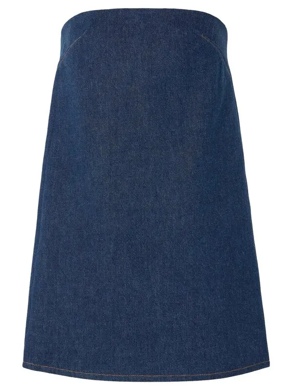 FRAME Strapless Denim A-line Mini Dress - Blue