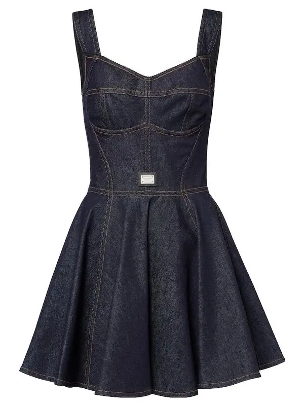 Dolce & Gabbana Denim Bustier Dress - Blue