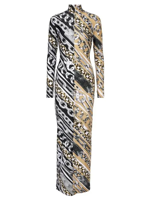 AREA Colorblocked Printed Maxi Dress - Multicoloured