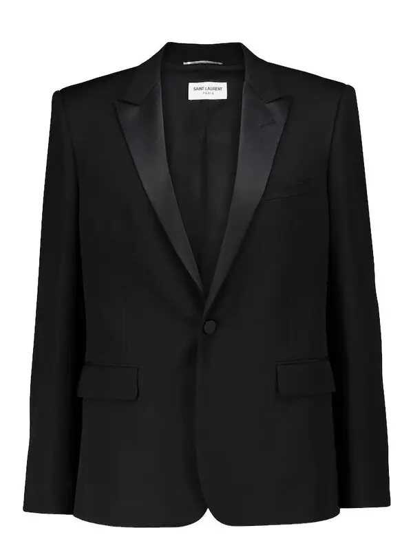 Saint Laurent Wool Tuxedo Jacket - Black
