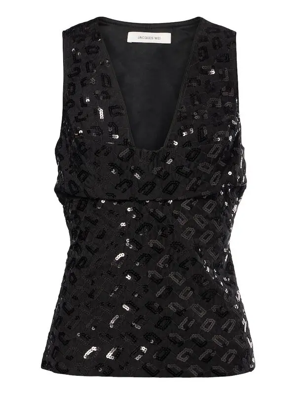 JACQUES WEI Open-knit Top - Blue