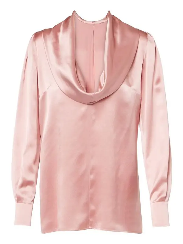 Dolce & Gabbana Draped Silk Satin Blouse - Pink