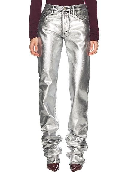 Attico Long Jeans - Silver