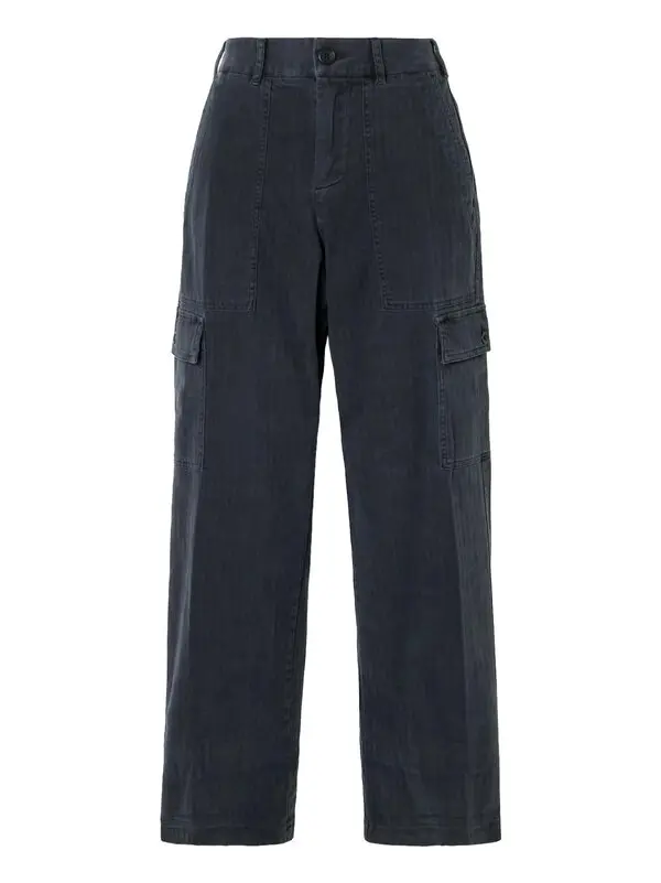 JAMES PERSE Herringbone Cotton-blend Cargo Trousers - Blue