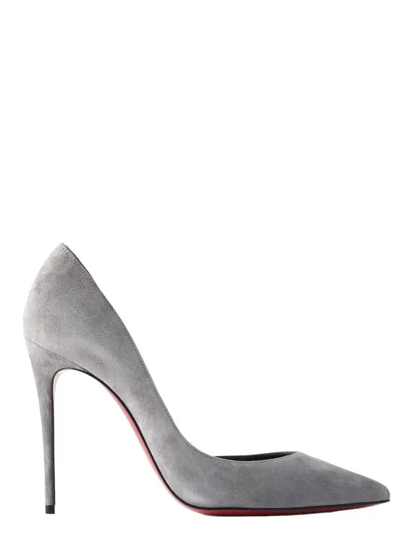 CHRISTIAN LOUBOUTIN Iriza 100 Suede Pumps - Gray