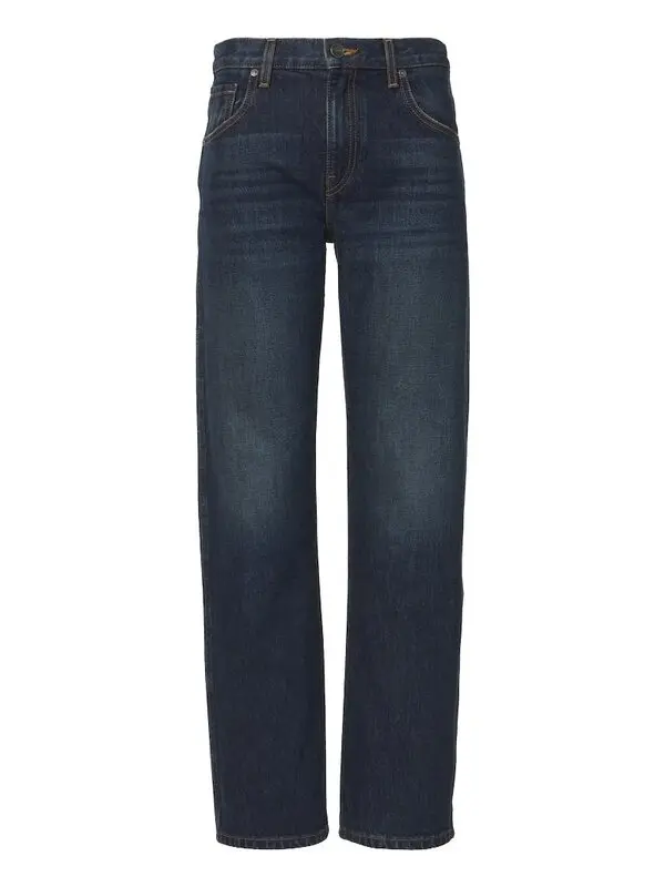 Khaite Kerrie Mid-rise Wide-leg Jeans - Blue