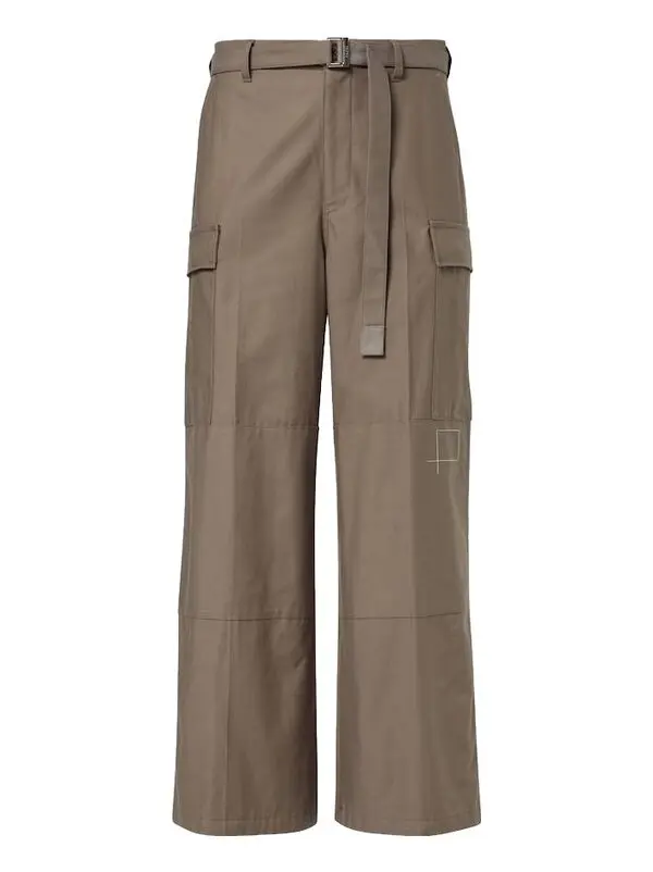 Sacai Cotton Cargo Trousers Taupe - Beige