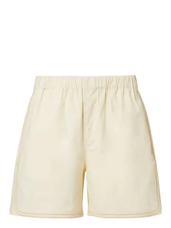Commas Cotton Shorts - White