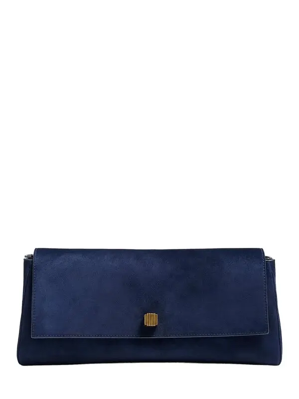 Khaite Audrey Suede Clutch - Navy
