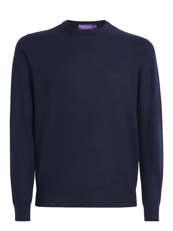 Ralph Lauren Purple Label Cashmere Crew Neck Sweater - Navy
