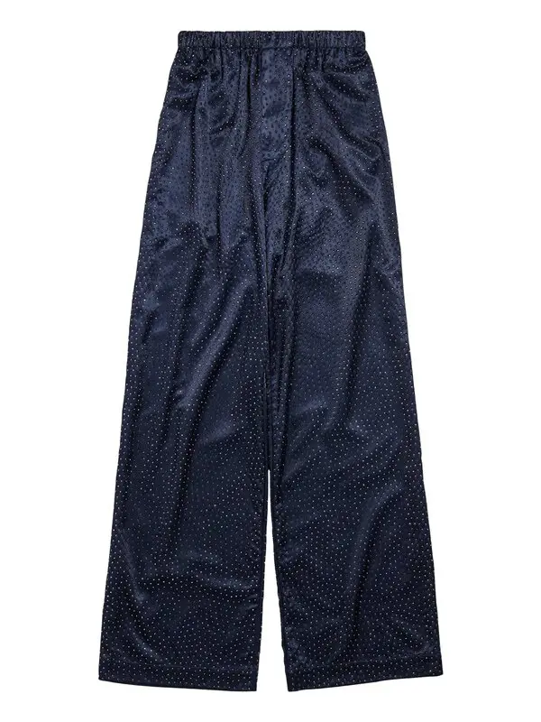 Balenciaga Embellished Wide-leg Trousers - Blue