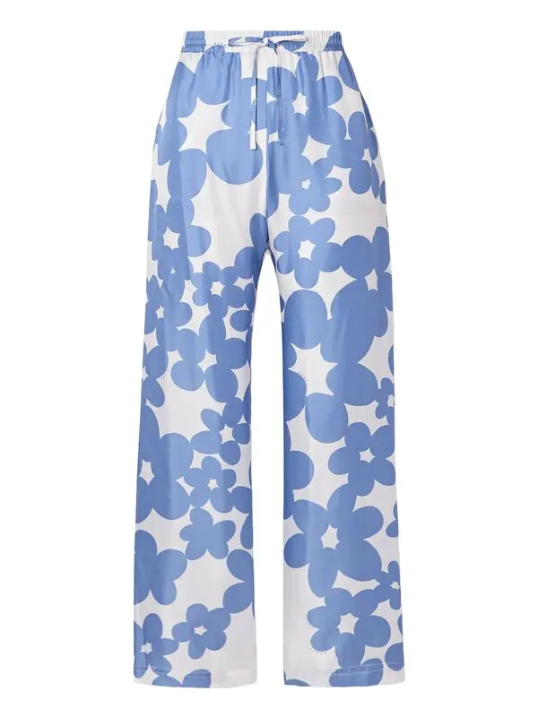 Marni Floral-print Silk-satin Twill Straight-leg Trousers - Multi