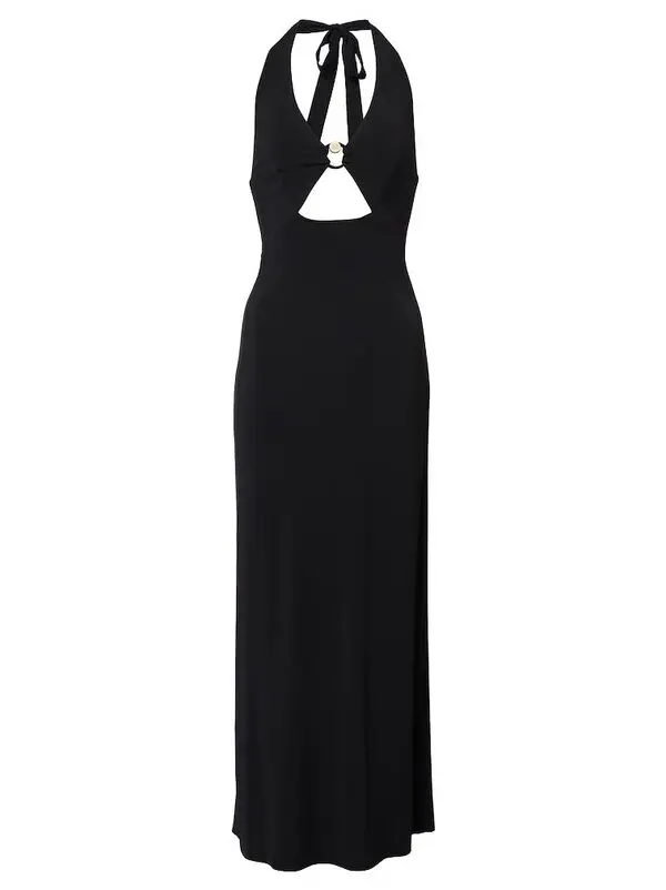 Max Mara Ghiotto Cutout Halterneck Maxi Dress - Black